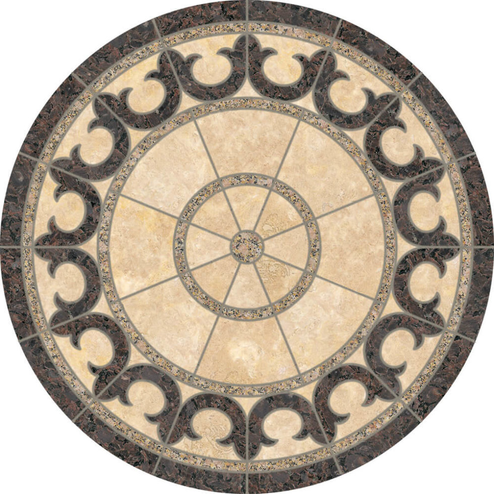 Stone Floor Medallions | Medallion Stone Floor Tile, Inlays by Oshkosh ...
