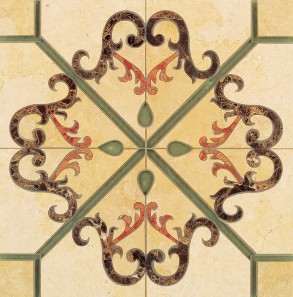 Stone Floor Medallions | Medallion Stone Floor Tile, Inlays by Oshkosh ...